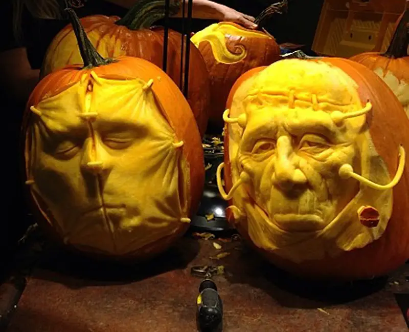 Phenomenal Pumpkins carved by the artists at Villafane Studios