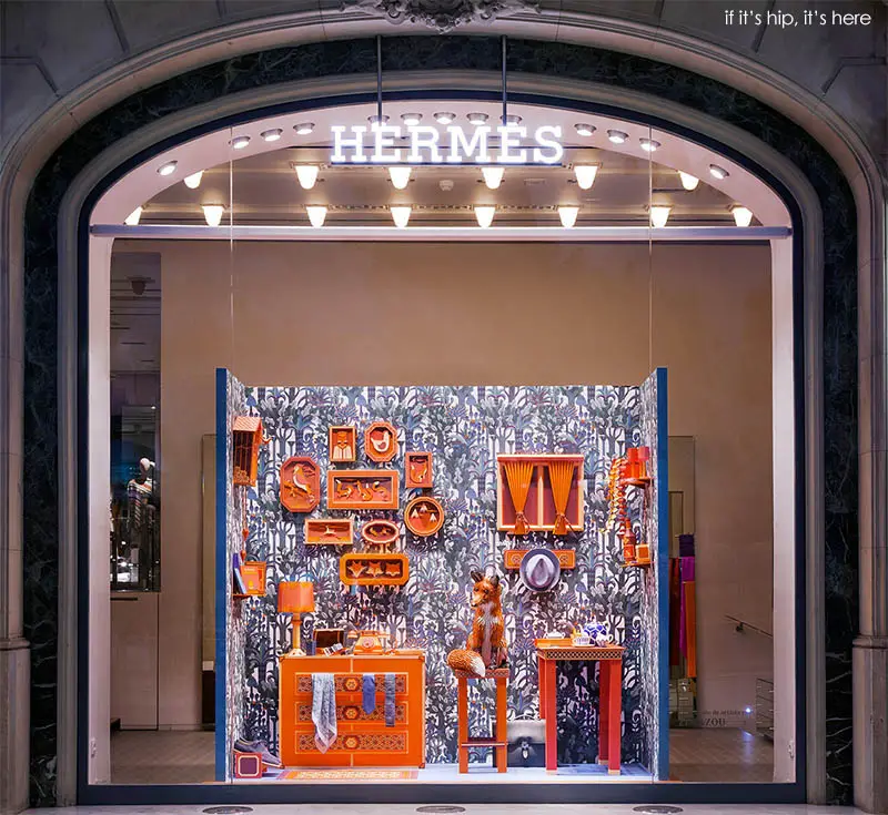 Hermès Window Display by Zim and Zou is a Fox Den Made of Paper and ...